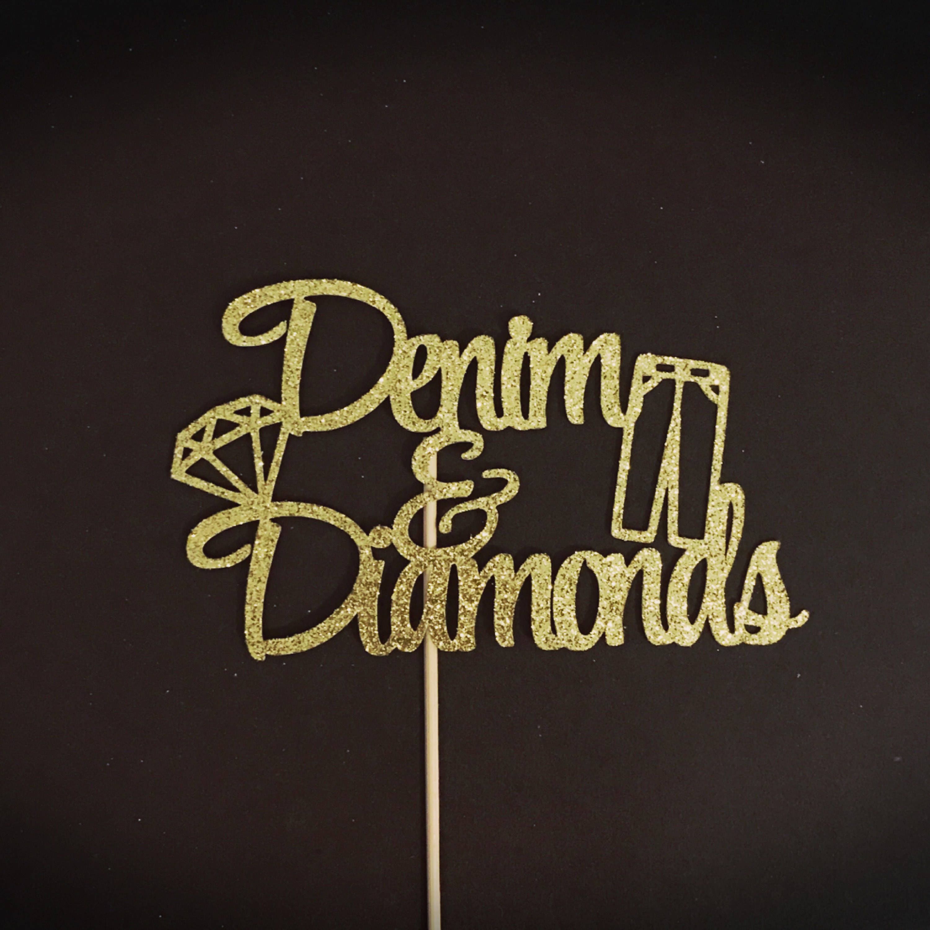 Denim and Diamonds Cake Topper Denim and Diamonds Party | Etsy