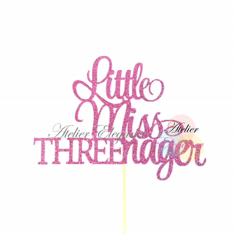 Little Miss Threenager Cake Topper, 3rd Birthday Cake Topper, Three ...