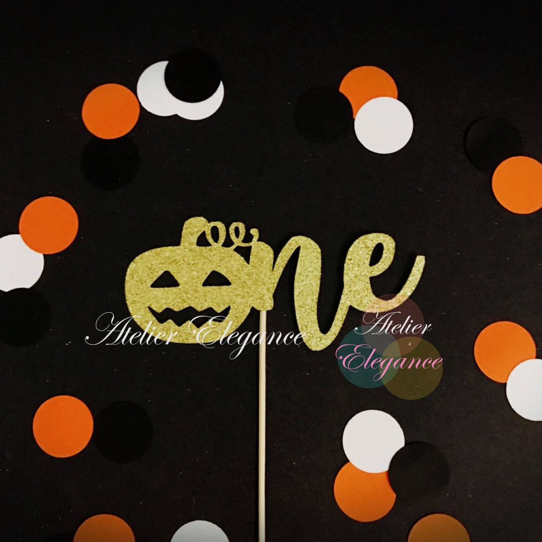 Halloween One Cake Topper, Halloween 1st Birthday Cake Topper, One Cake ...