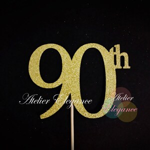 Lots Colors, 90th Cake Topper, 90 Cake Topper, Ninety Cake Topper, 90 ...