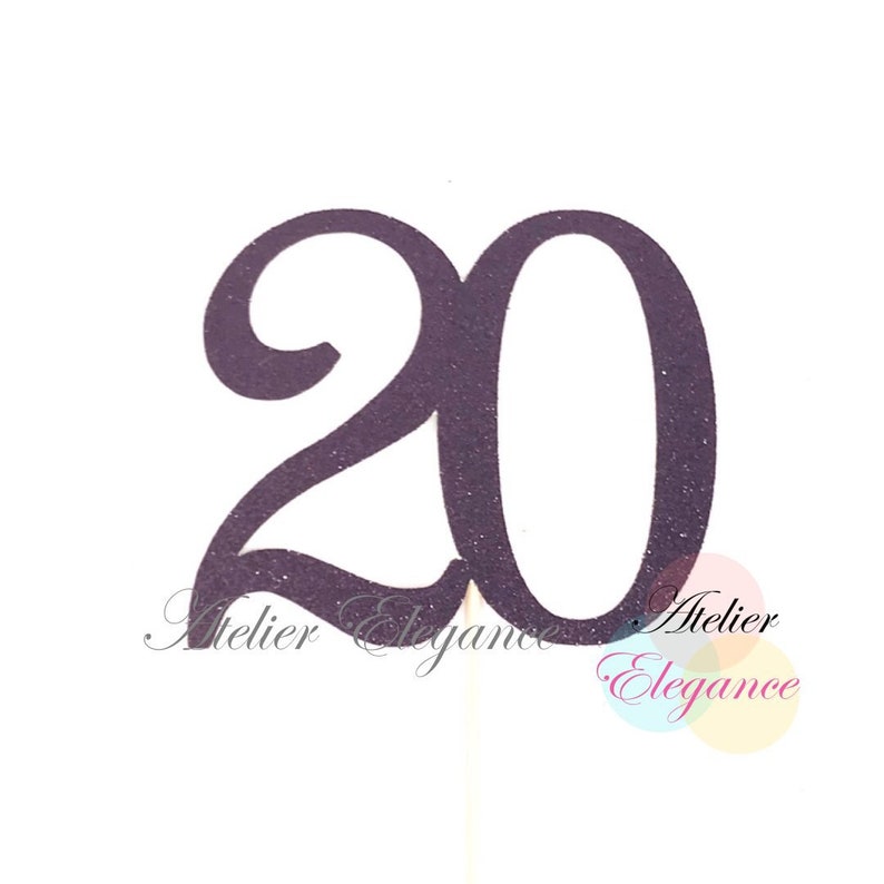 Lots Colors 20 Cake Topper Twenty Cake Topper 20 Birthday Etsy