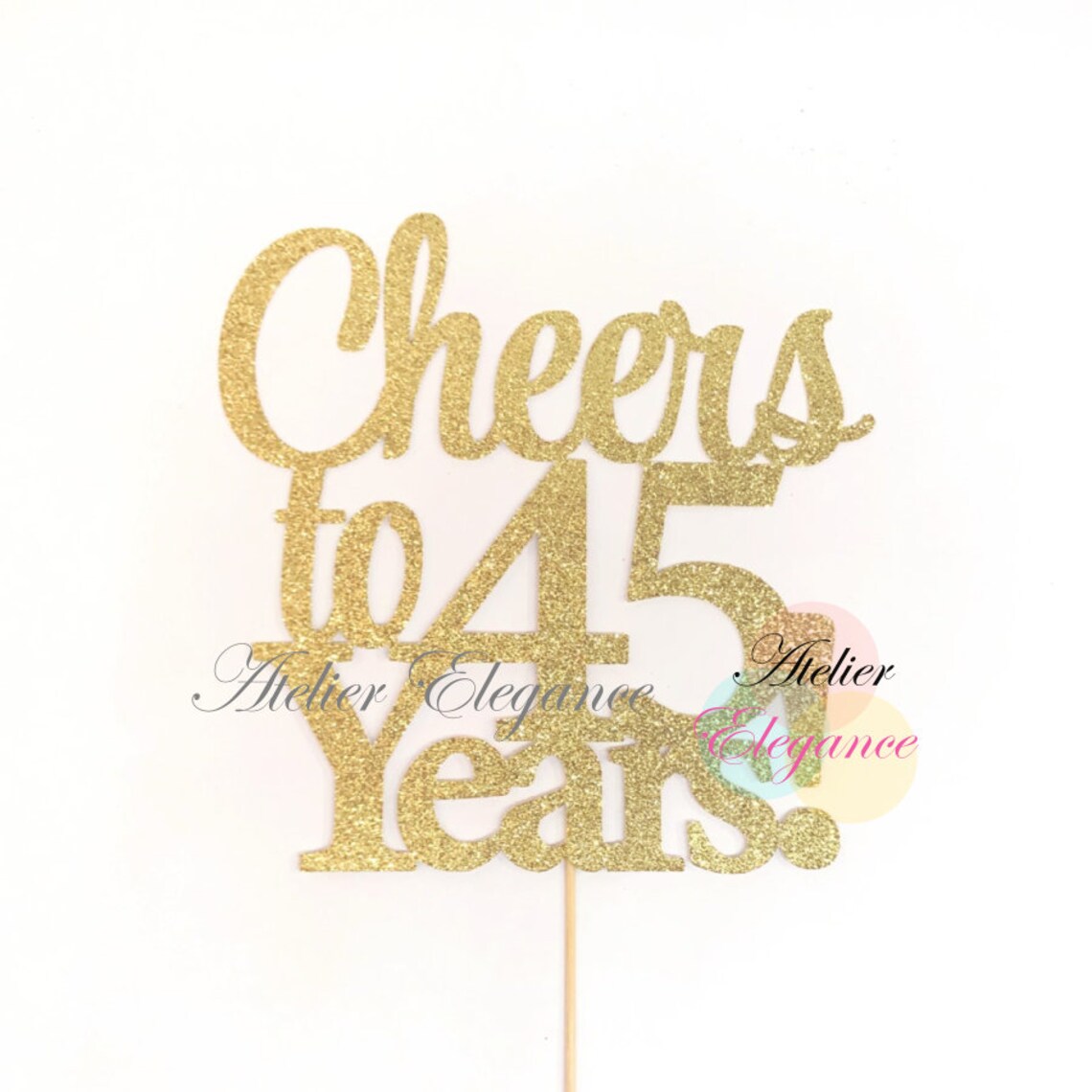 45th Birthday Cake Topper, Cheers to 45 Years Cake Topper, 45th ...
