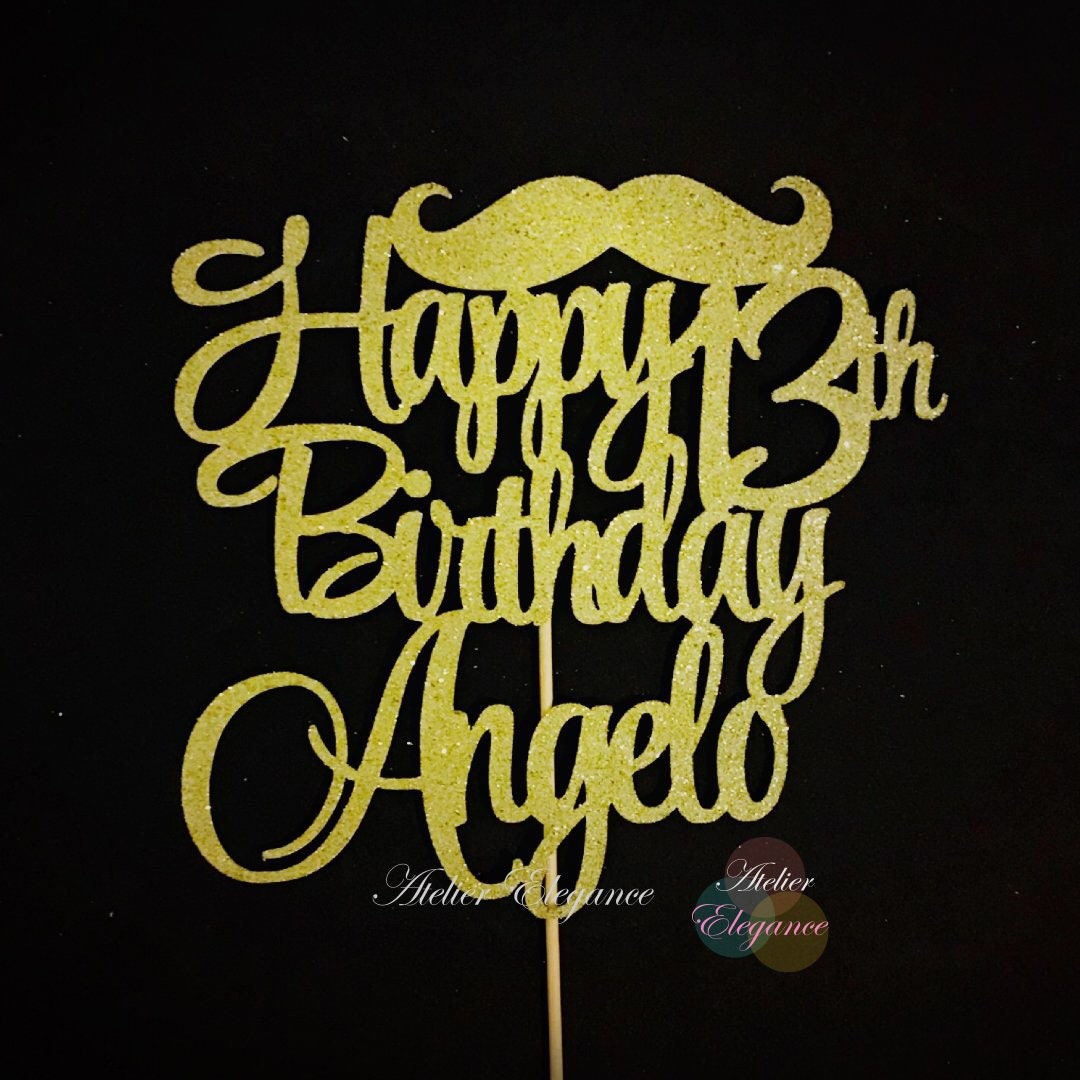 ANY NAME ANY Age Happy Birthday Cake Topper, Man Cake Topper, Custom ...