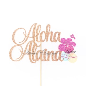 ANY NAME, Tropical Party Cake Topper, Aloha Baby Cake Topper, Tropical ...