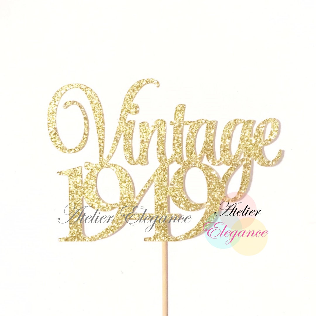 Vintage 1949 Cake Topper, Birthday Cake Topper, Birth Year Cake Topper ...