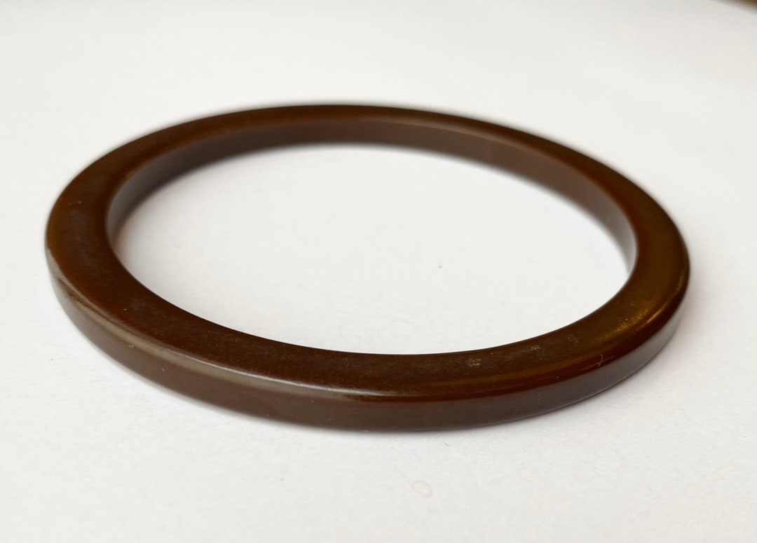 Vintage Chocolate Brown Bakelite Spacer Bangle Bracelet - Etsy