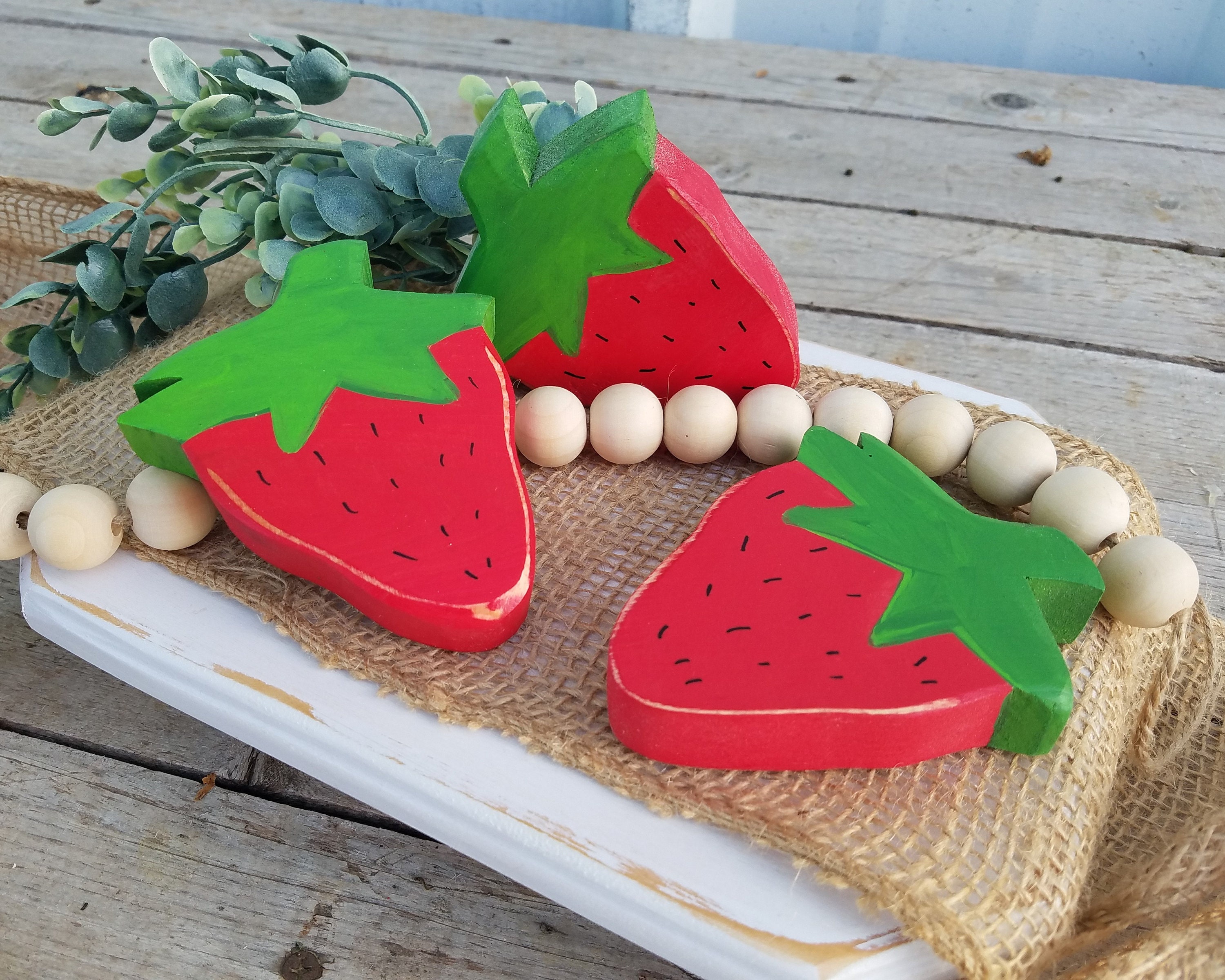 Wood Strawberries for Display Summer Strawberry Tier Tray - Etsy