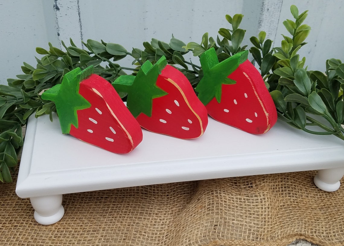 Wood Strawberries for Display Summer Strawberry Tier Tray | Etsy