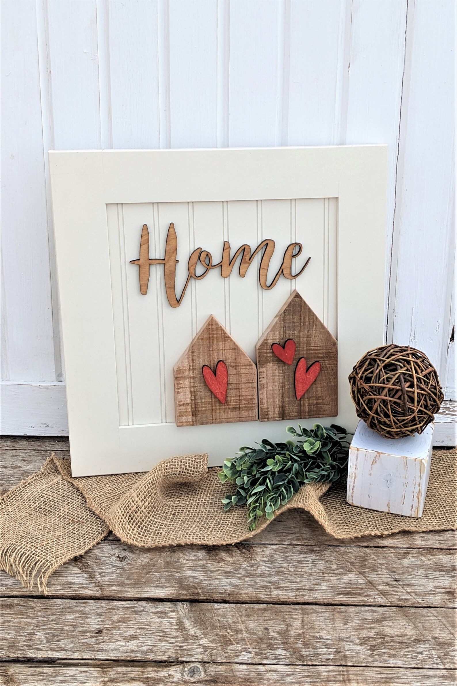 Rustic Home Sign With 3-d Houses Home Sign Cottage Home - Etsy
