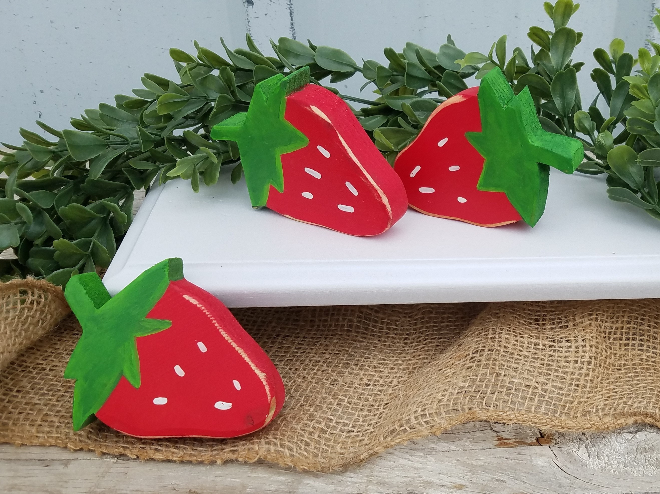 Wood Strawberries for Display Summer Strawberry Tier Tray | Etsy