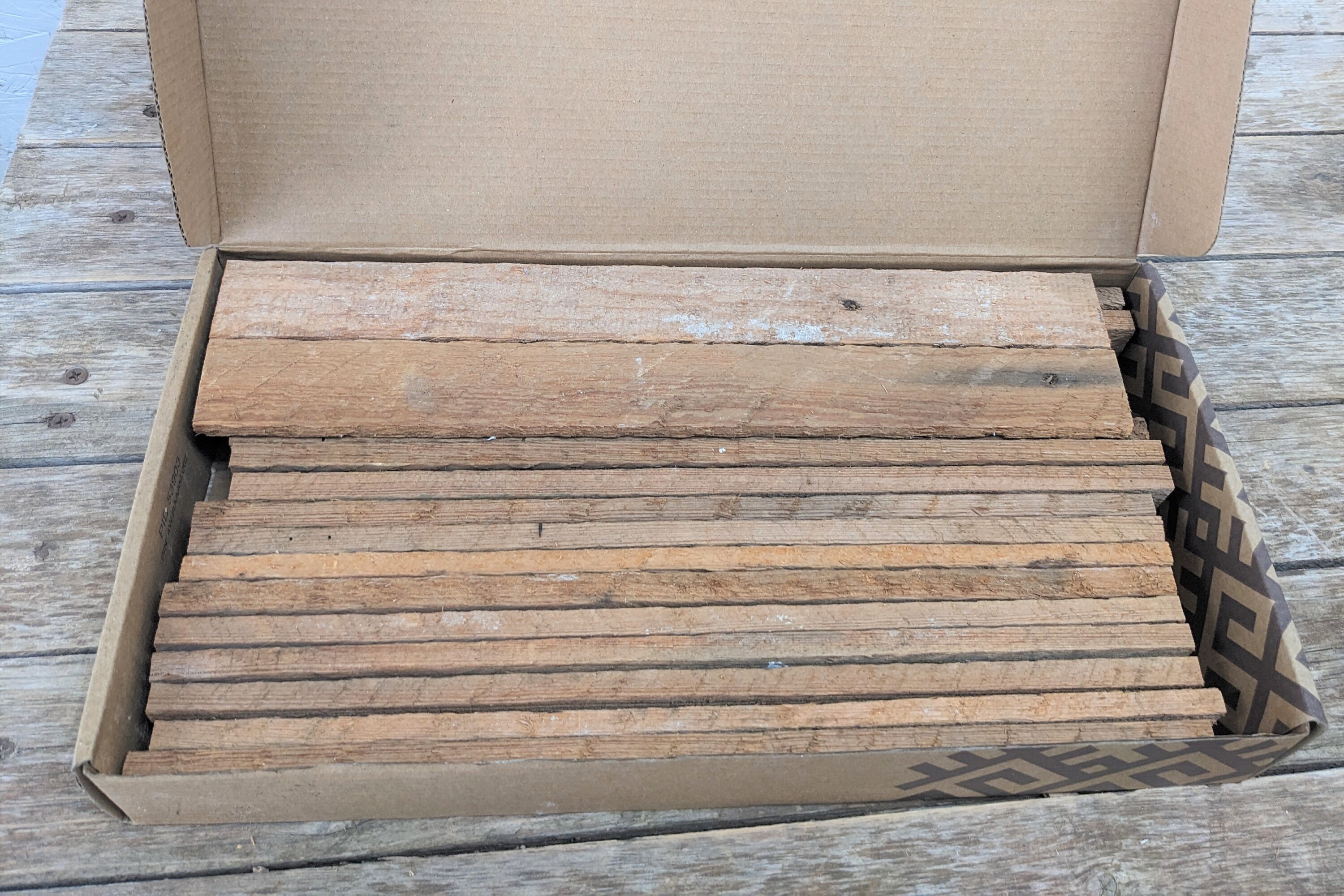Set of 20 Reclaimed Tobacco Lath Boards, Farmhouse Craft Sticks (6, 12 ...