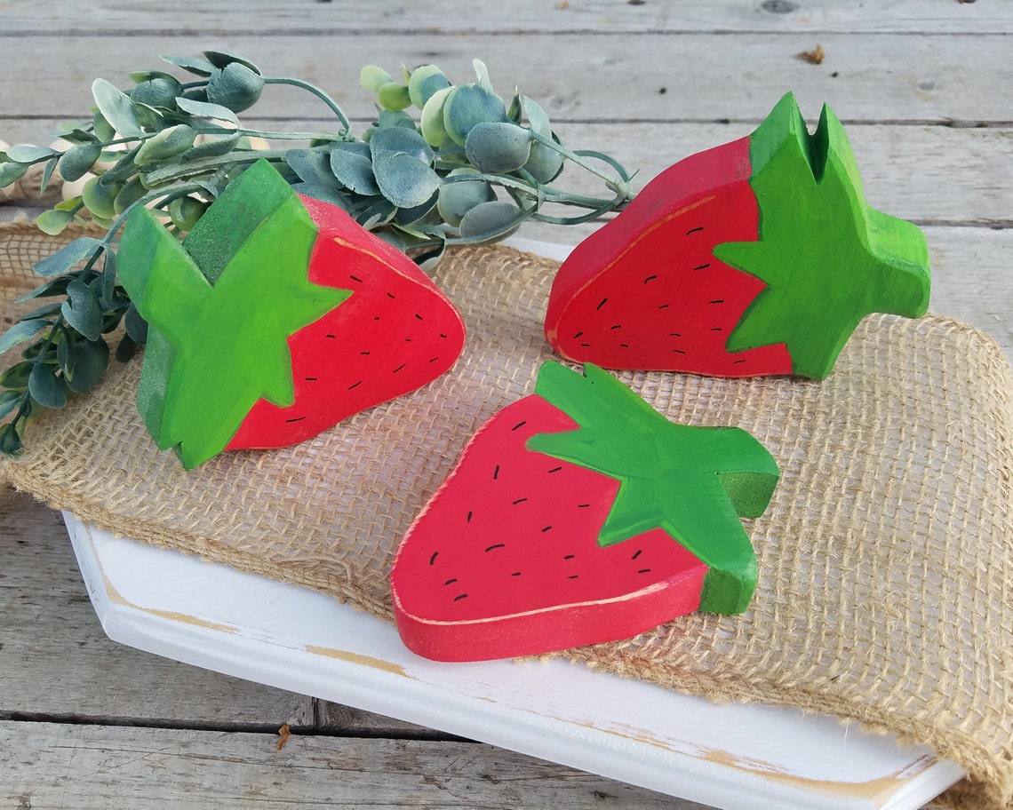 Wood Strawberries for Display Summer Strawberry Tier Tray - Etsy