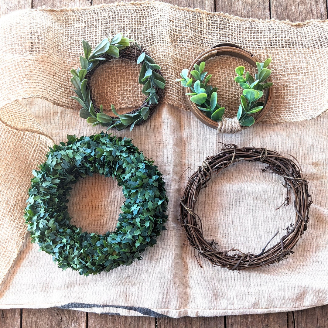 Set of Four, Small Wreaths for Crafting, Wreath Lot, Mini Wreaths ...