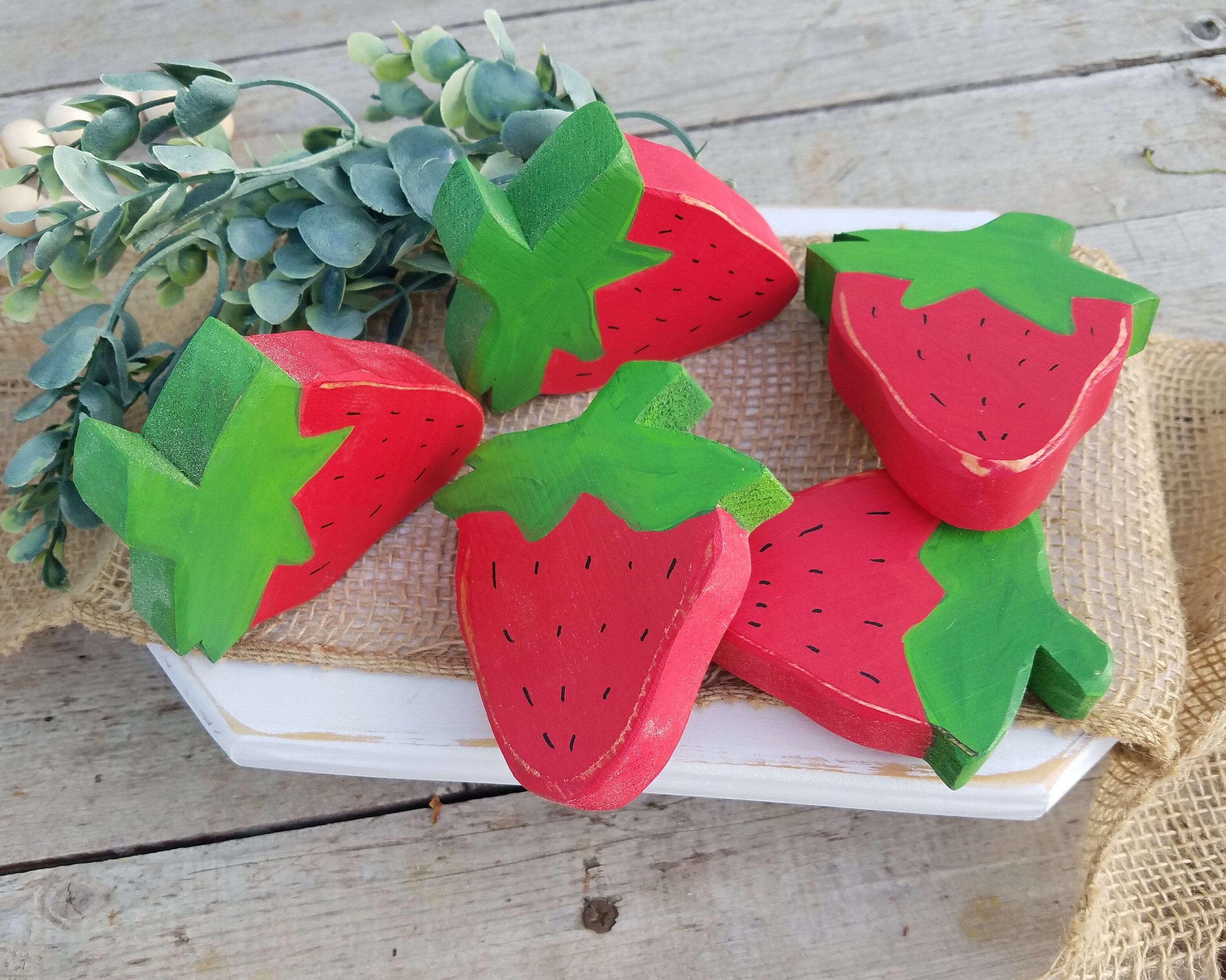 Wood Strawberries for Display Summer Strawberry Tier Tray - Etsy