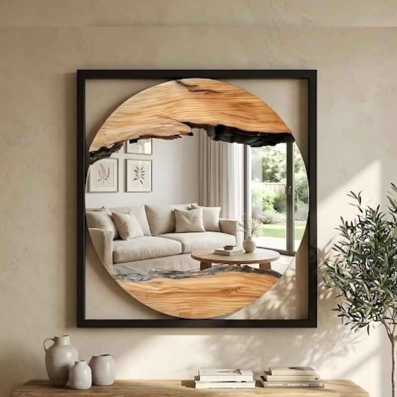 Natural Wood and Mirrors - Etsy