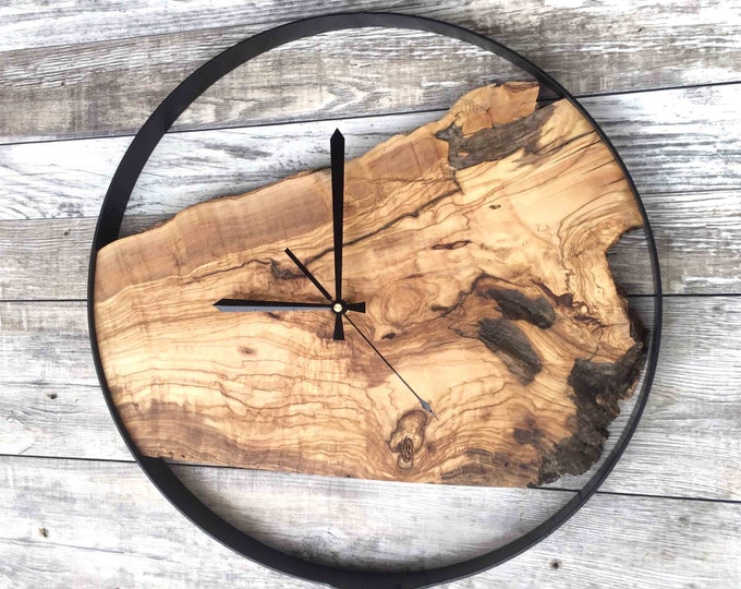 Wood Wall Clock, Large Wall Clock, Rustic Clock, Reclaimed Wood Clock ...
