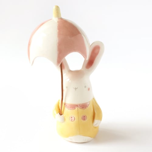 Cute Bunny Miniature With Umbrella. Ceramic Sculpture Handmade | Etsy