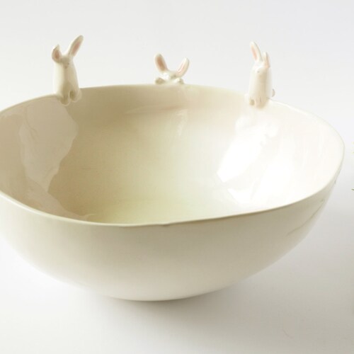 Ceramic Rabbit Bowl Cute Animal Bowl Unique Wedding Gift. - Etsy