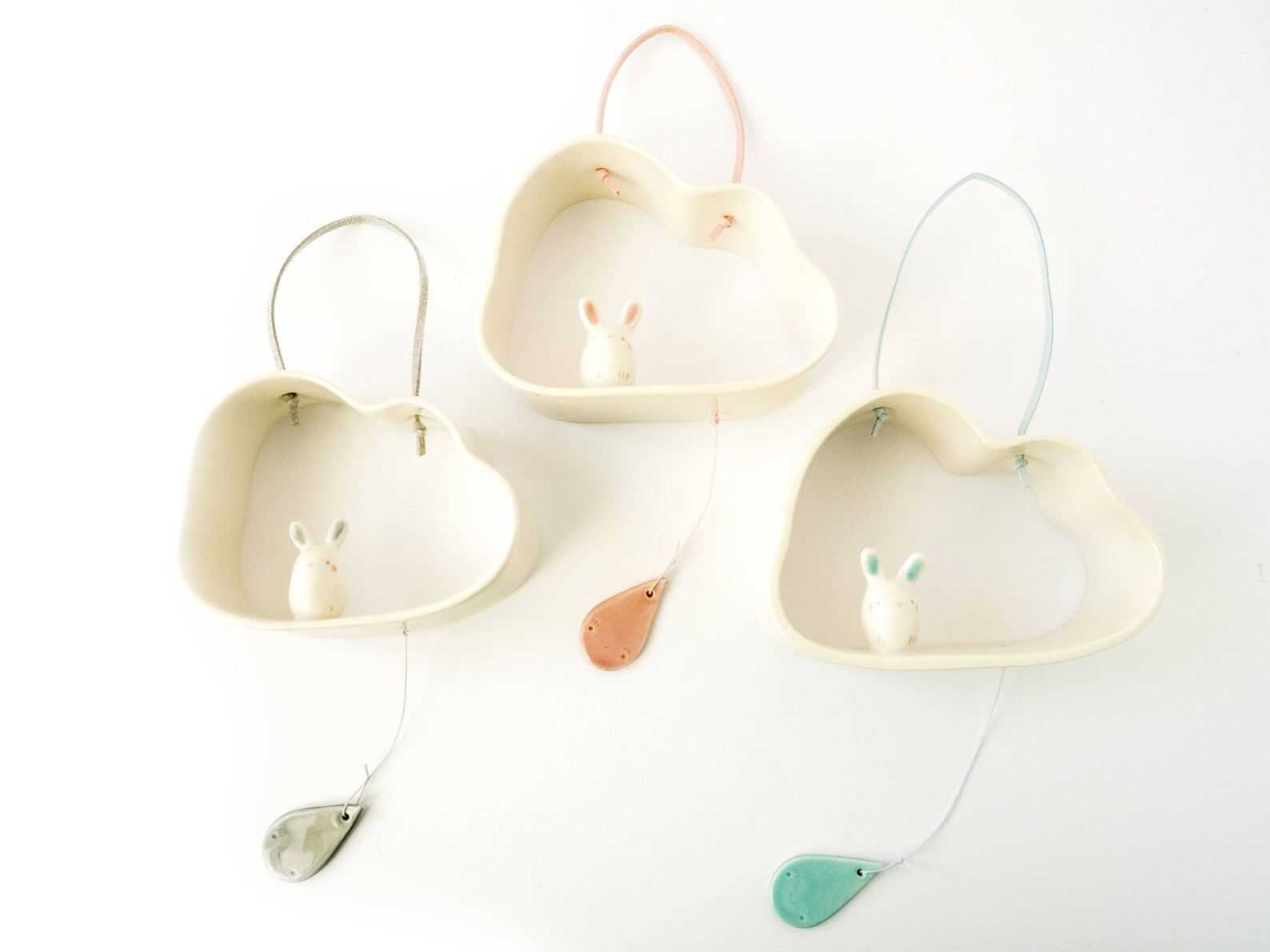 Hanging Cloud Mobile, Bunny Baby Mobile. an Unique Baby Shower Gift ...
