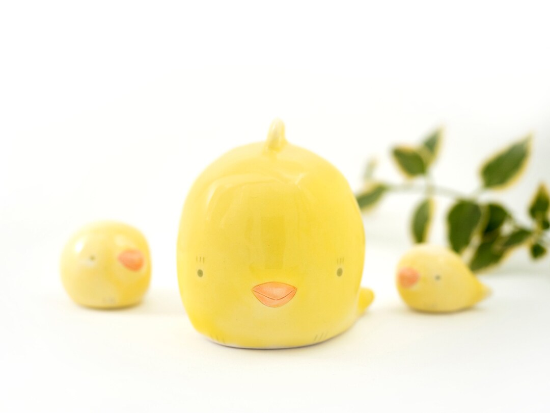 Cute Ceramic Chick Figurine, Yellow Chicky to Decor Easter. Ceramic ...