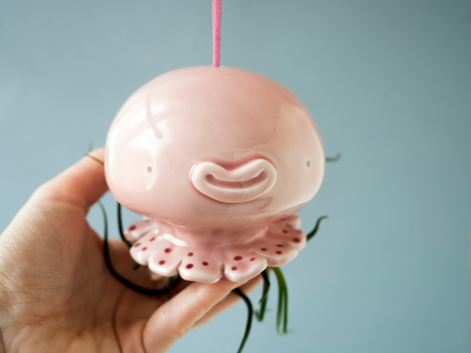 Jellyfish Hanging Planter. A Cute Air Planter Jellyfish Shaped - Etsy