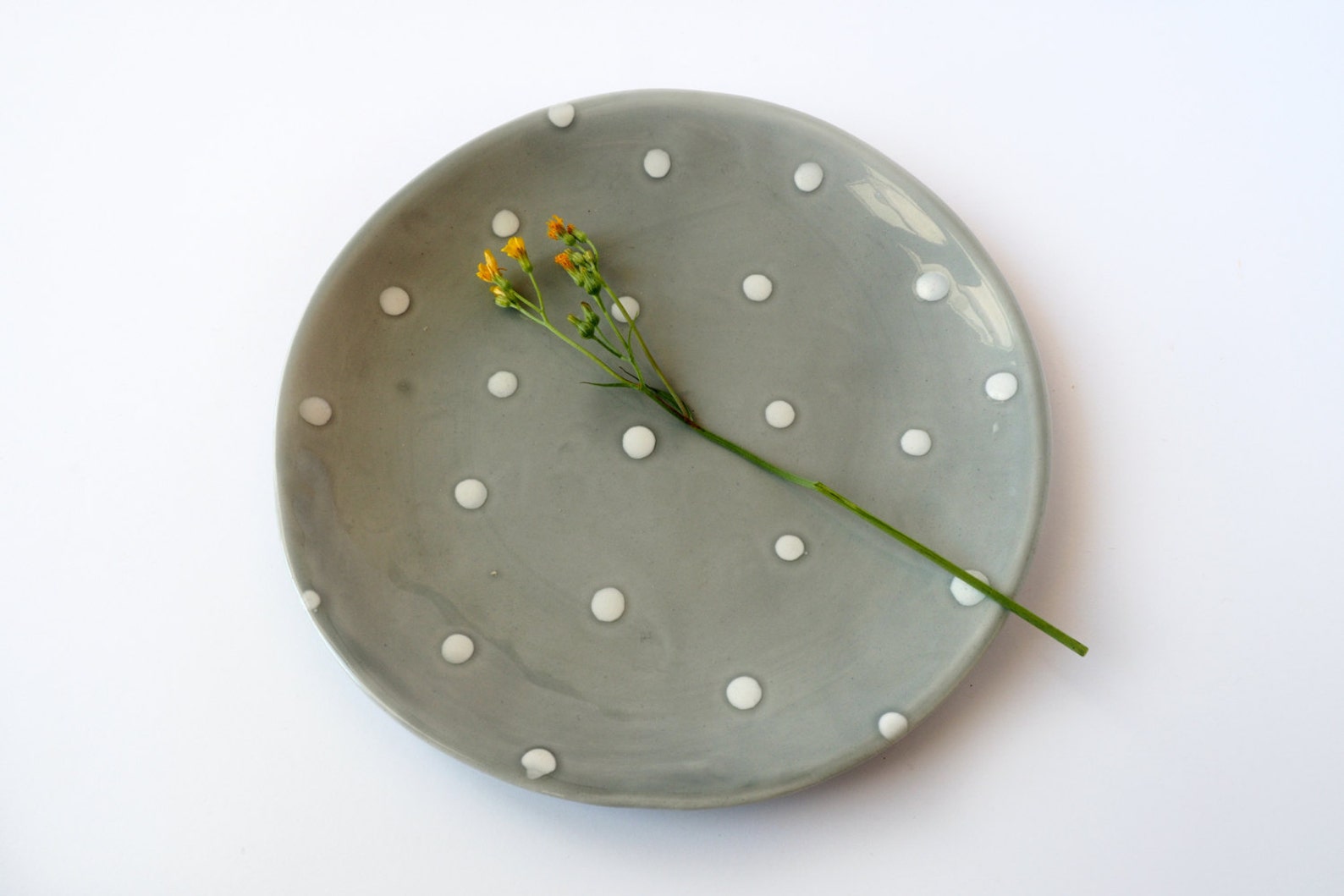 Ceramic Breakfast Plate. Handmade Polka Dot Dish Perfect for | Etsy