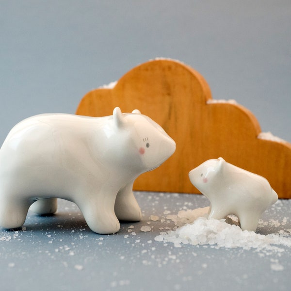 Mama Bear and Cub Figurine - Etsy