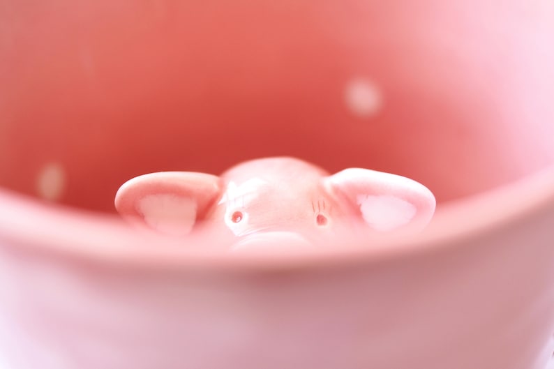 Pig Coffee Mug Cute Hidden Animal Mug. Hand Painted Mug. | Etsy