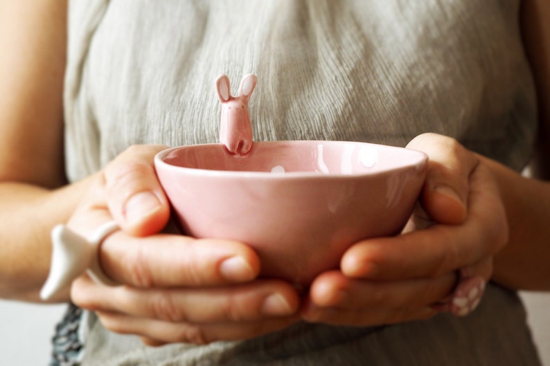 Cute Rabbit Bowl Pottery Handmade Animal Bowl. an Unique - Etsy