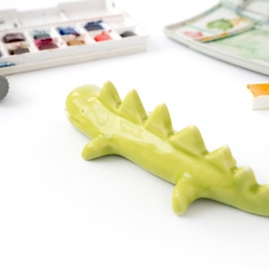 Ceramic Crocodile Brush Rest, Calligraphy Pen Rest, Paintbrush Rest ...