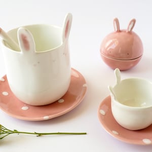 Cute Bunny Mug, Ceramic Rabbit Tea Cup, Cute Bunny Gift, Bunny Coffee ...