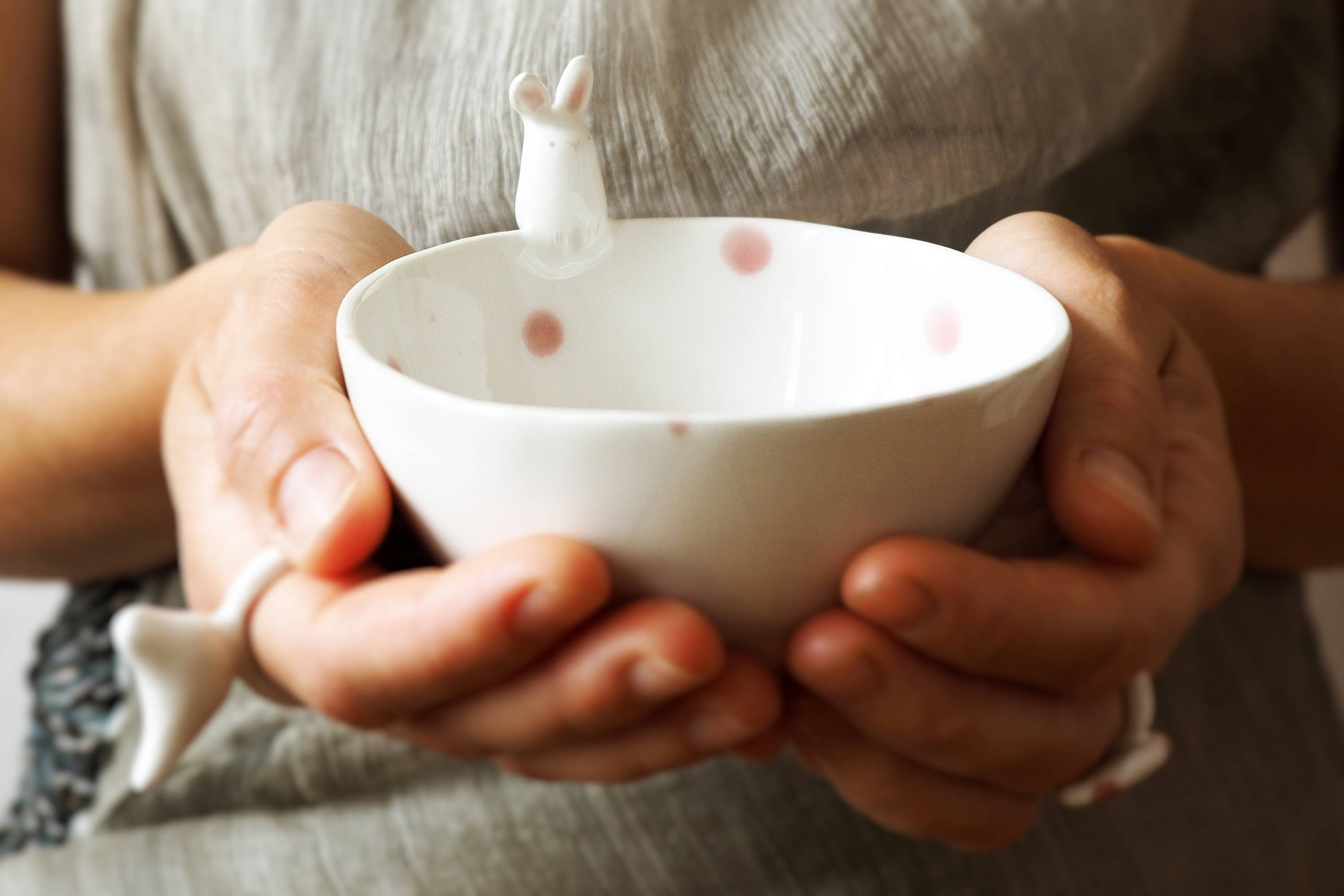 Cute Rabbit Bowl Pottery Handmade Animal Bowl. an Unique | Etsy