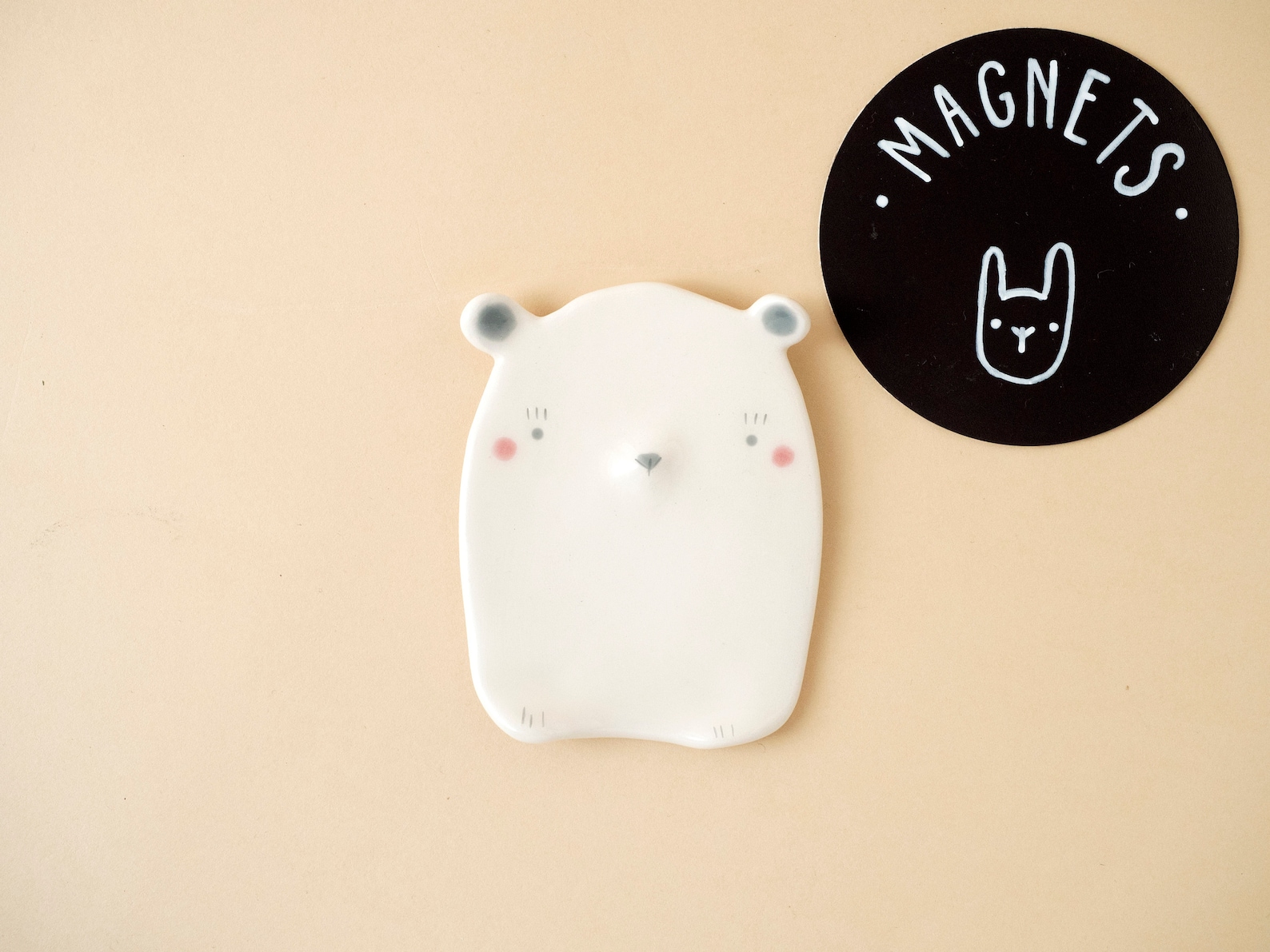 Wild Animal Fridge Magnets, Handmade Ceramic Animals Shaped Tiles: Bear ...