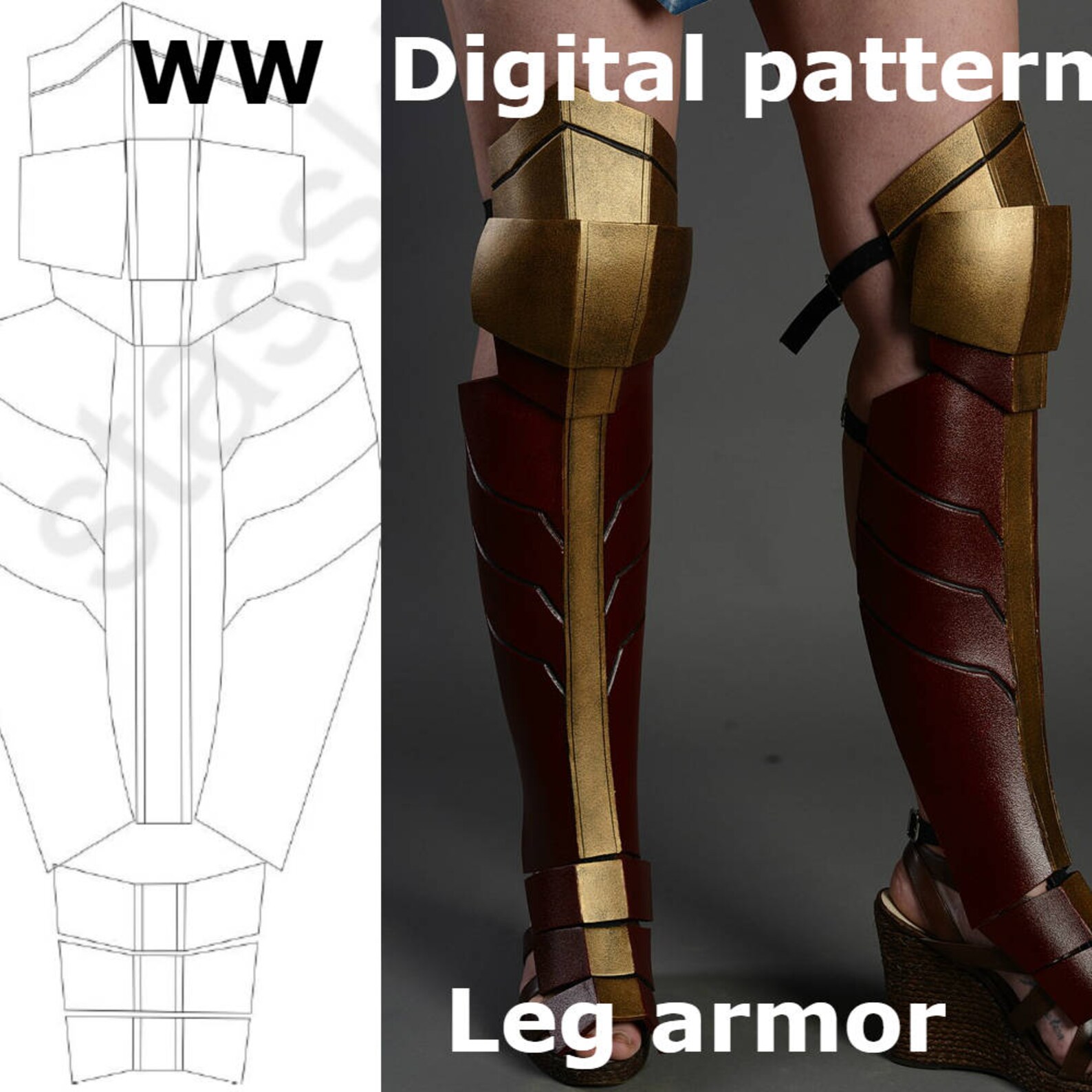 Wonder Woman Full Suit Pattern Template Female Armor halloween | Etsy