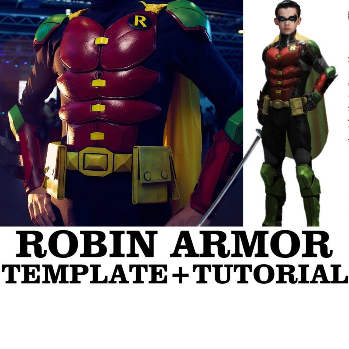Robin Armor Template Cosplay Costume Damian Wayne Printable Etsy