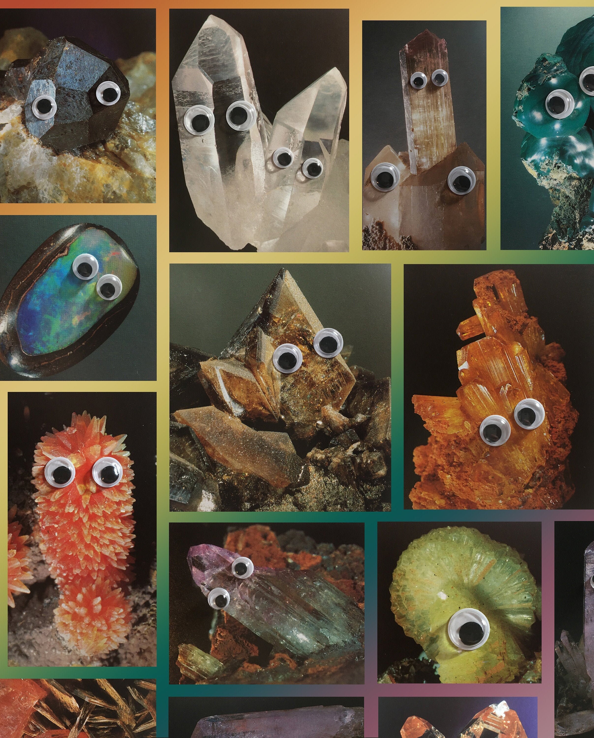 Funny Crystal Collage 8x10 Art Print Googly Eyes Wall Decor | Etsy