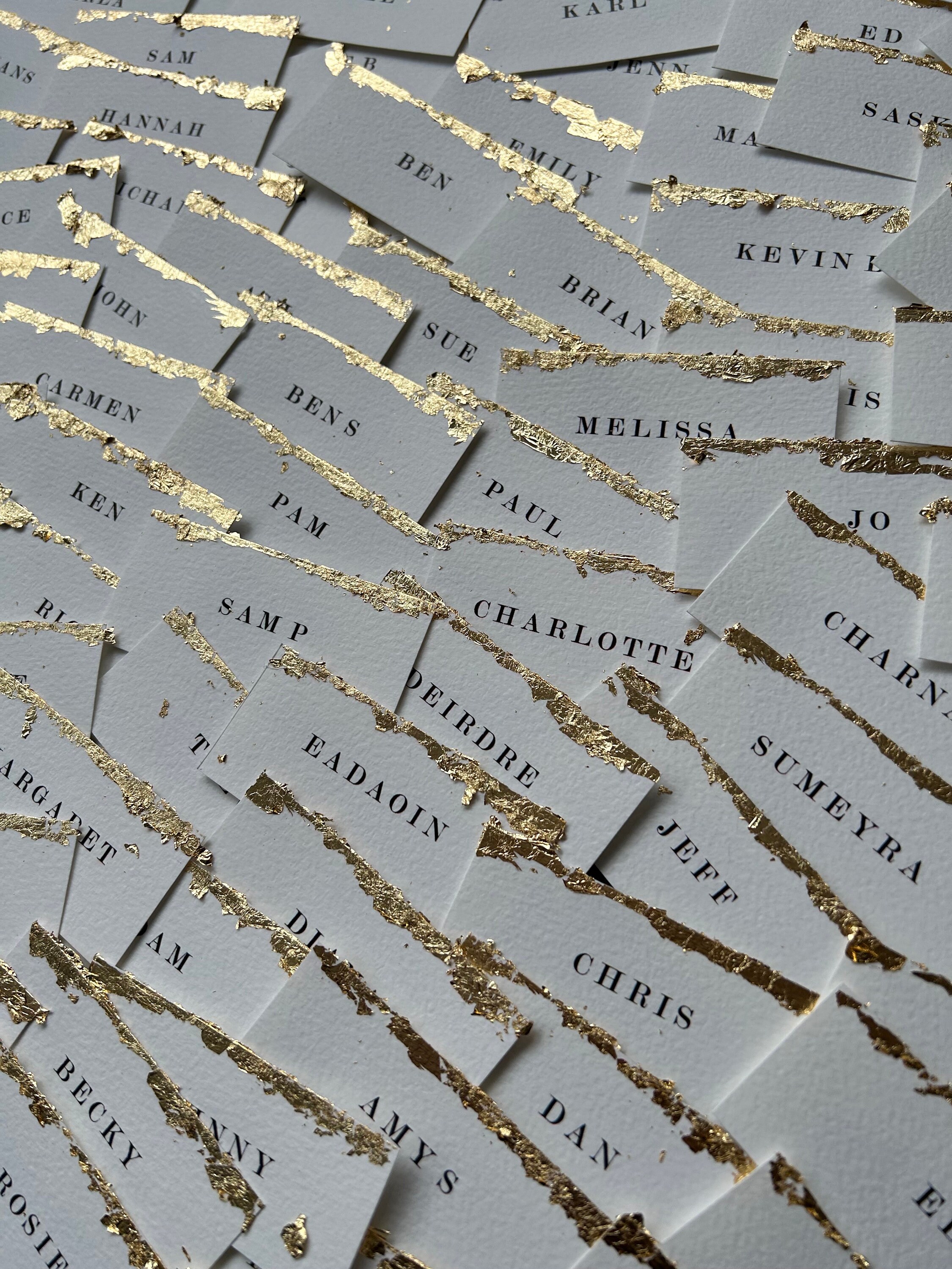 Gold Leaf Edge Wedding Place Cards | Name Cards | Table Setting - Etsy