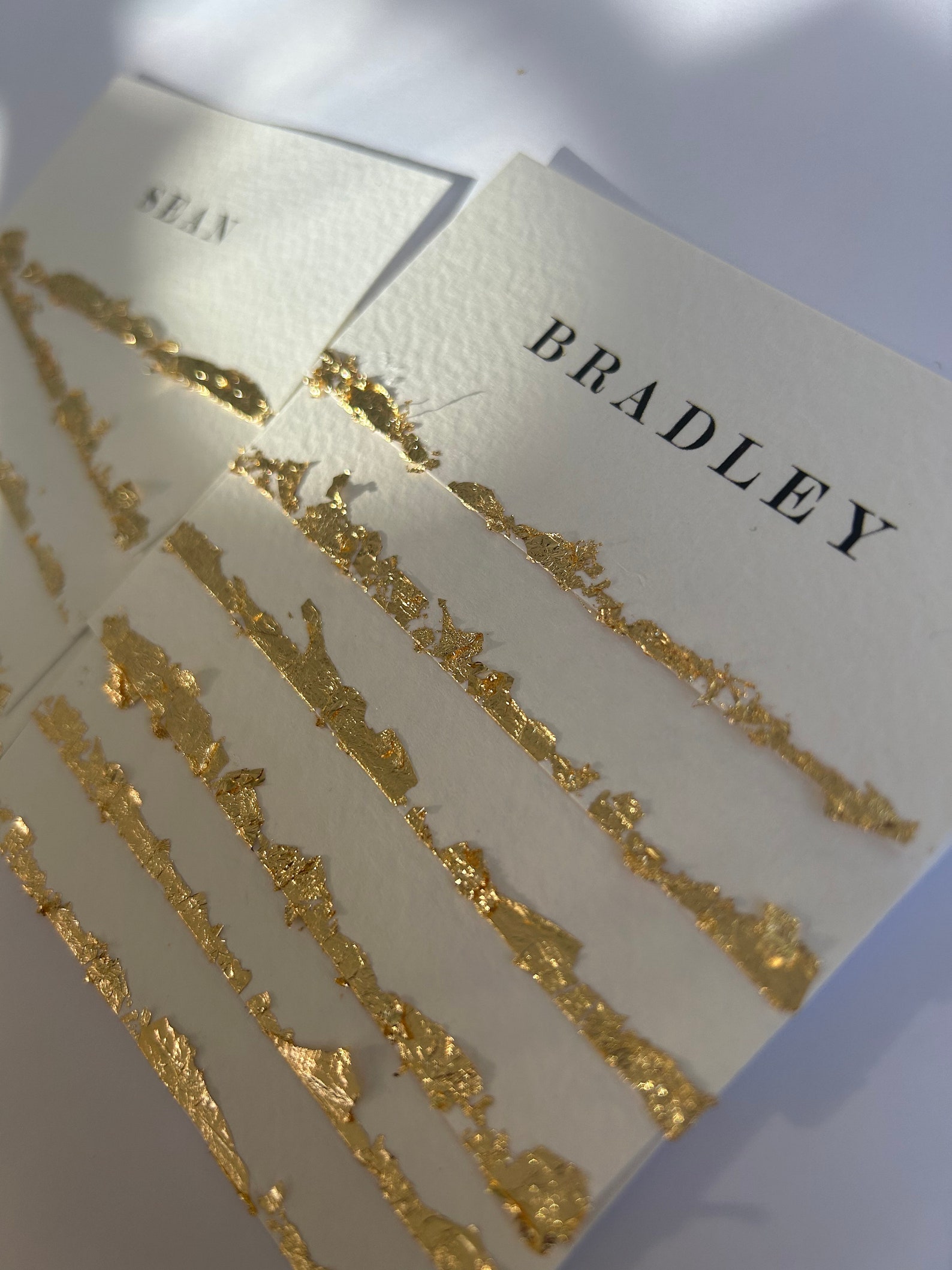 Gold Leaf Edge Wedding Place Cards | Name Cards | Table Setting - Etsy