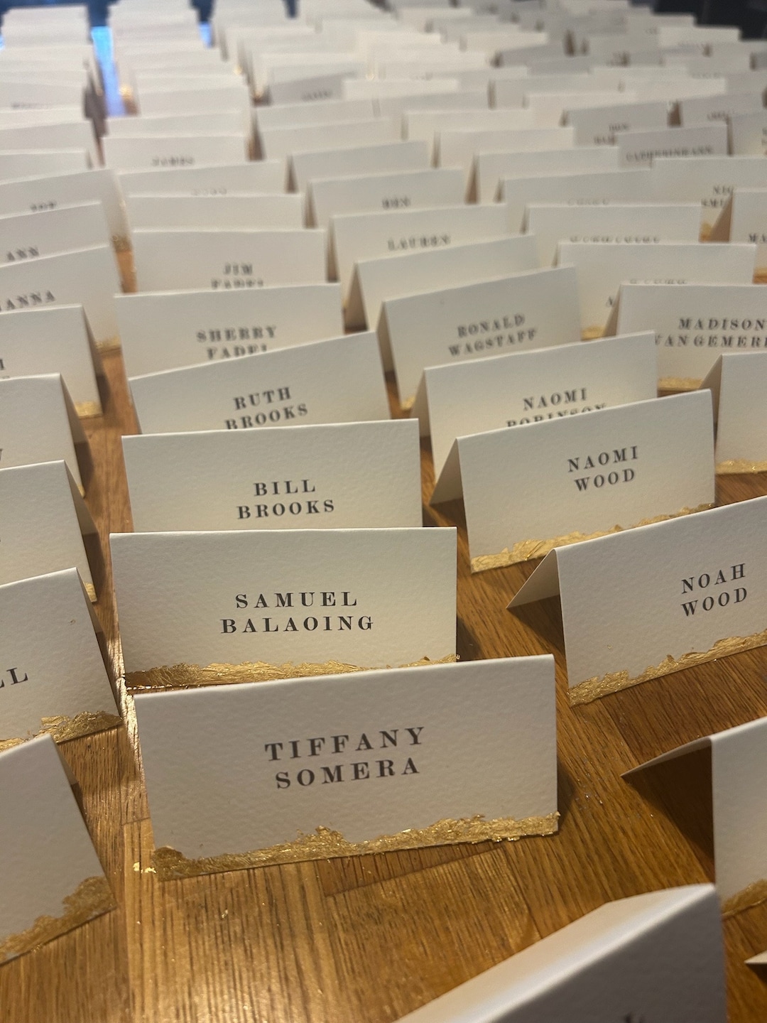 Gold Leaf Edge Wedding Place Tent Cards | Name Cards | Table Setting - Etsy
