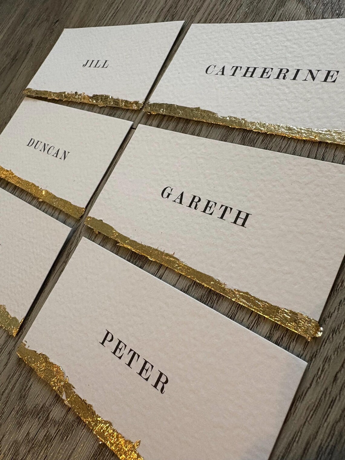 Gold Leaf Edge Wedding Place Cards | Name Cards | Table Setting - Etsy