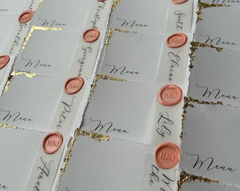 Gold Leaf Edge Wedding Place Cards Name Cards Table - Etsy