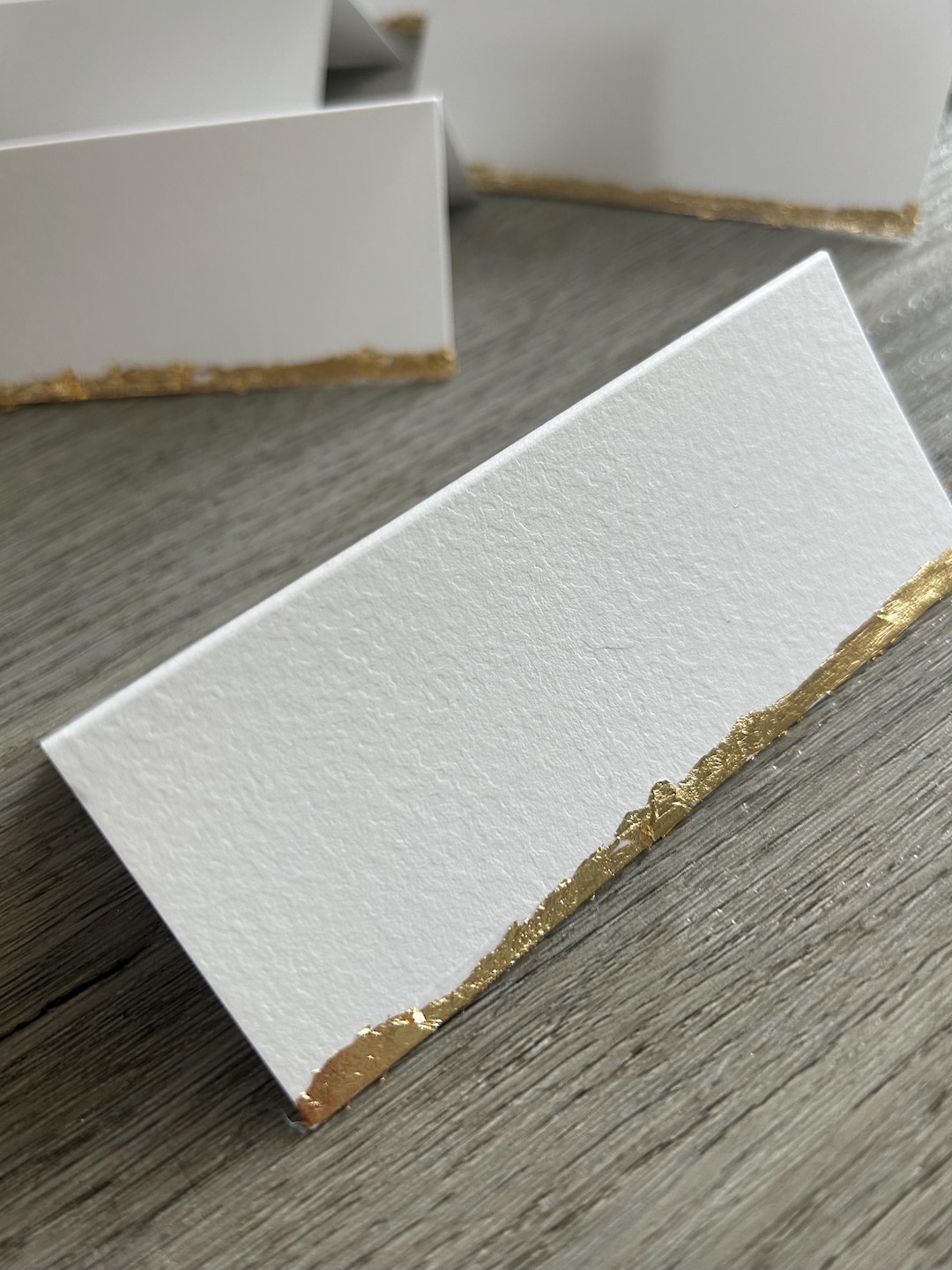 Gold Leaf Edge Wedding Place Cards: DIY Blank Tent Cards - Etsy