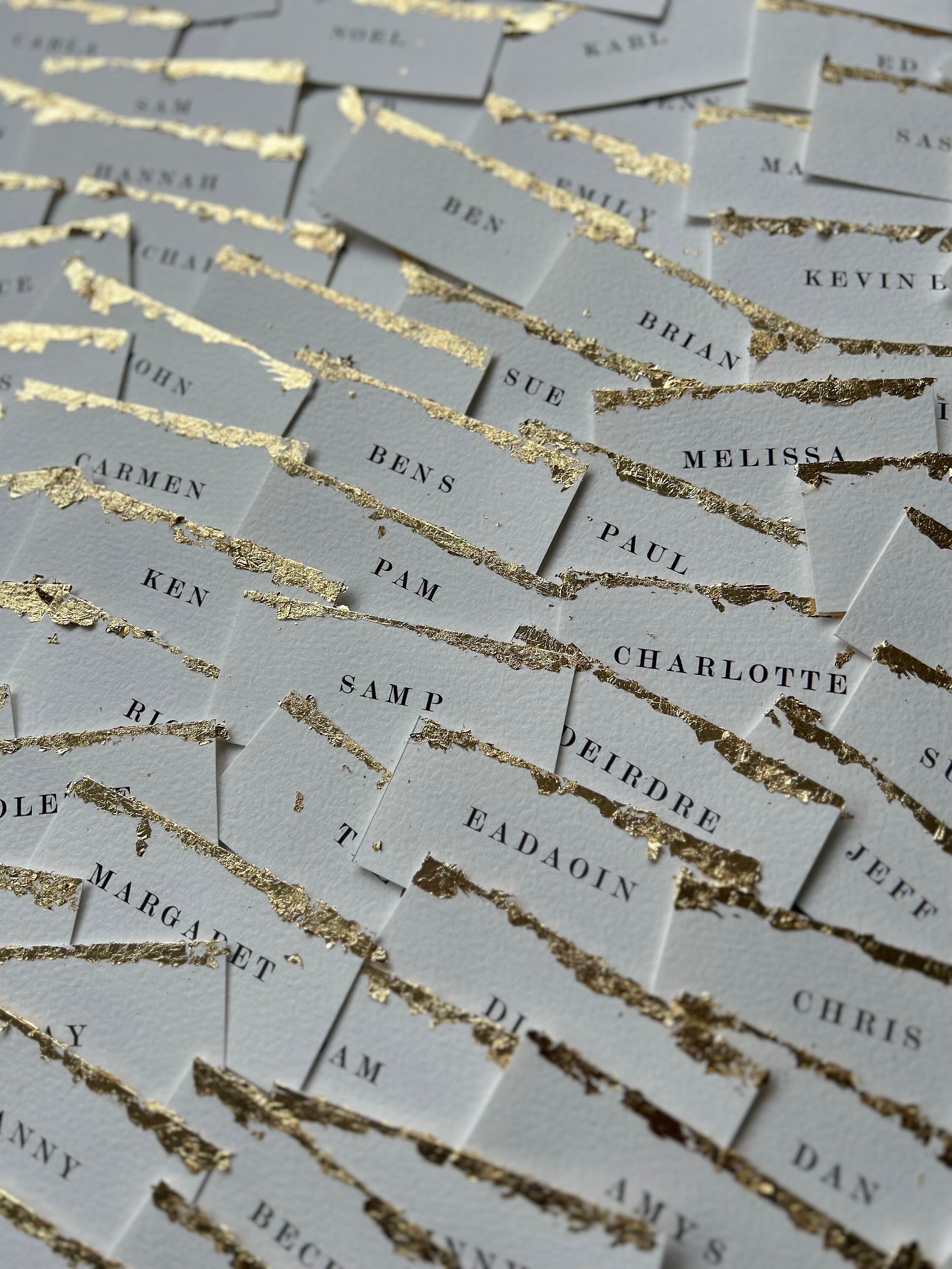 Gold Leaf Edge Wedding Place Cards | Name Cards | Table Setting - Etsy