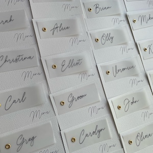 Wedding Menu Card With Vellum Name Tag - Etsy