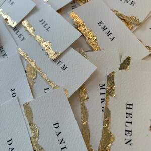 Gold Leaf Edge Wedding Place Cards | Name Cards | Table Setting - Etsy