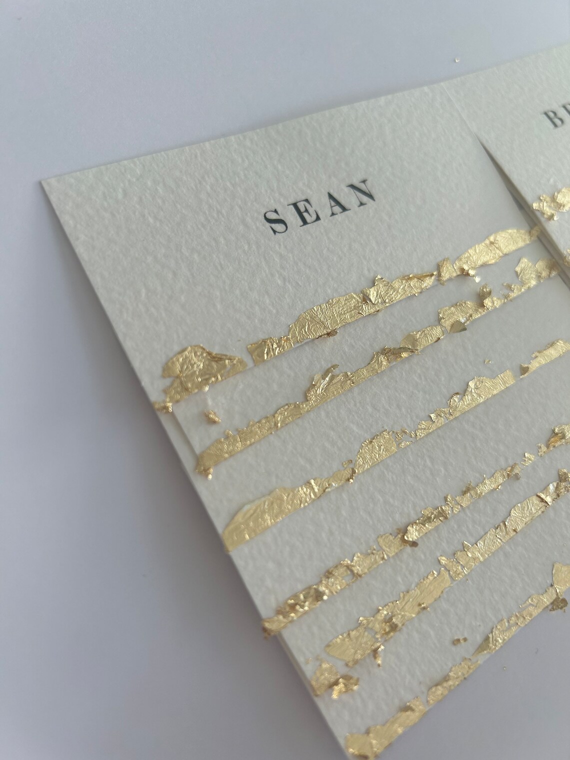 Gold Leaf Edge Wedding Place Cards | Name Cards | Table Setting - Etsy