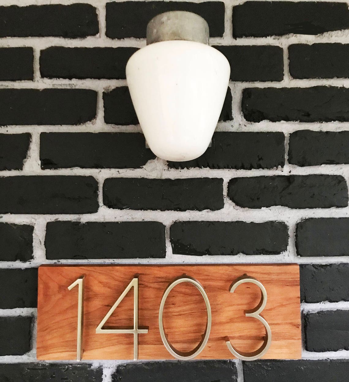 Address Plaque Modern House Numbers Custom Mid Century Cherry - Etsy