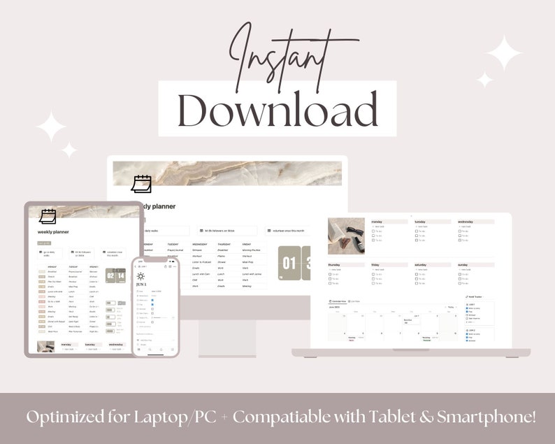 Notion Planner Template, Digital Life Planner Agenda Calendar Habit Tracker, Productivity ...