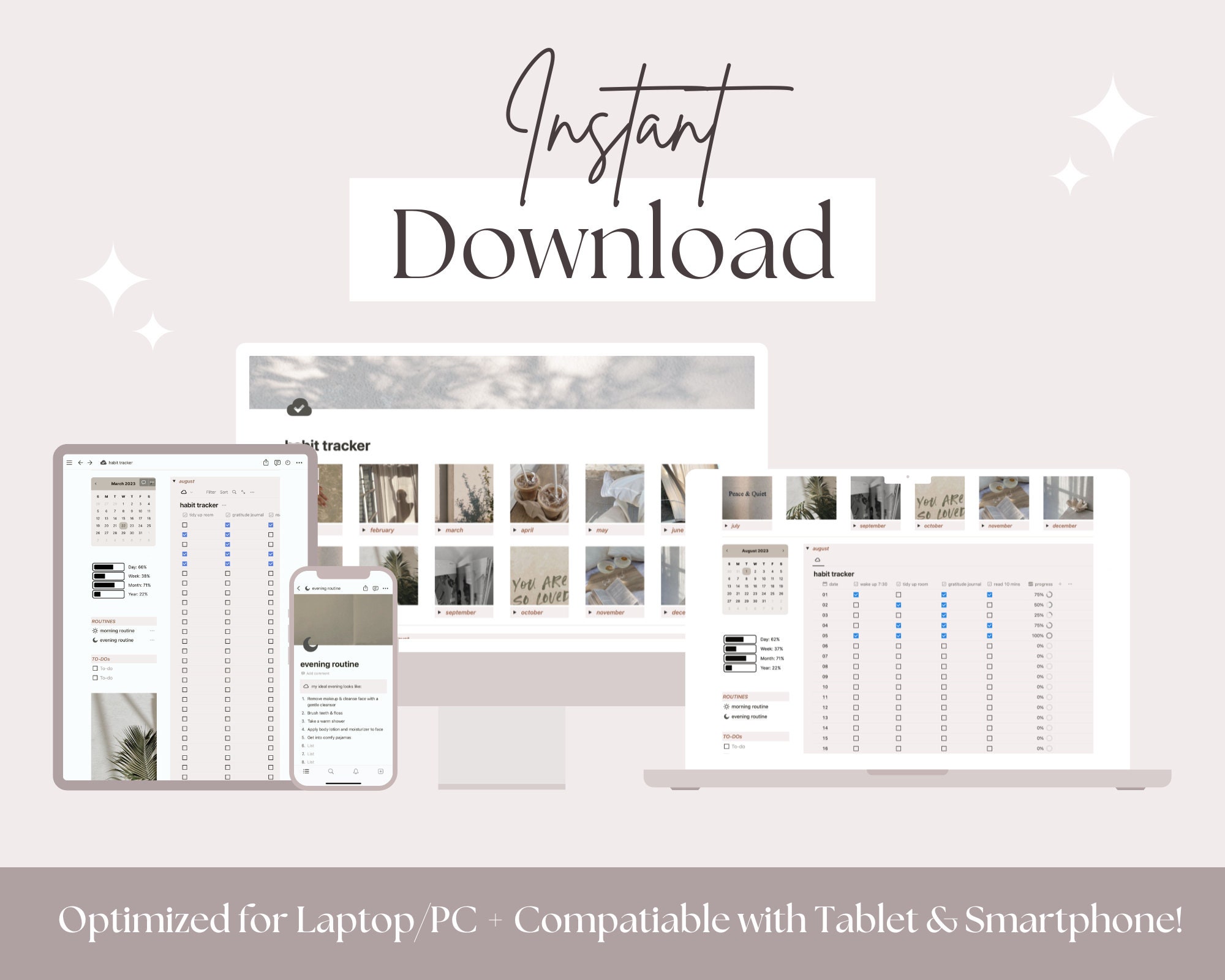 Habit Tracker Notion Template, Notion Dashboard Setup Layout, Notion ...