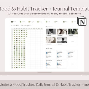 Notion Template Habit Tracker Journal Mood Tracker Setup Layout, Notion ...